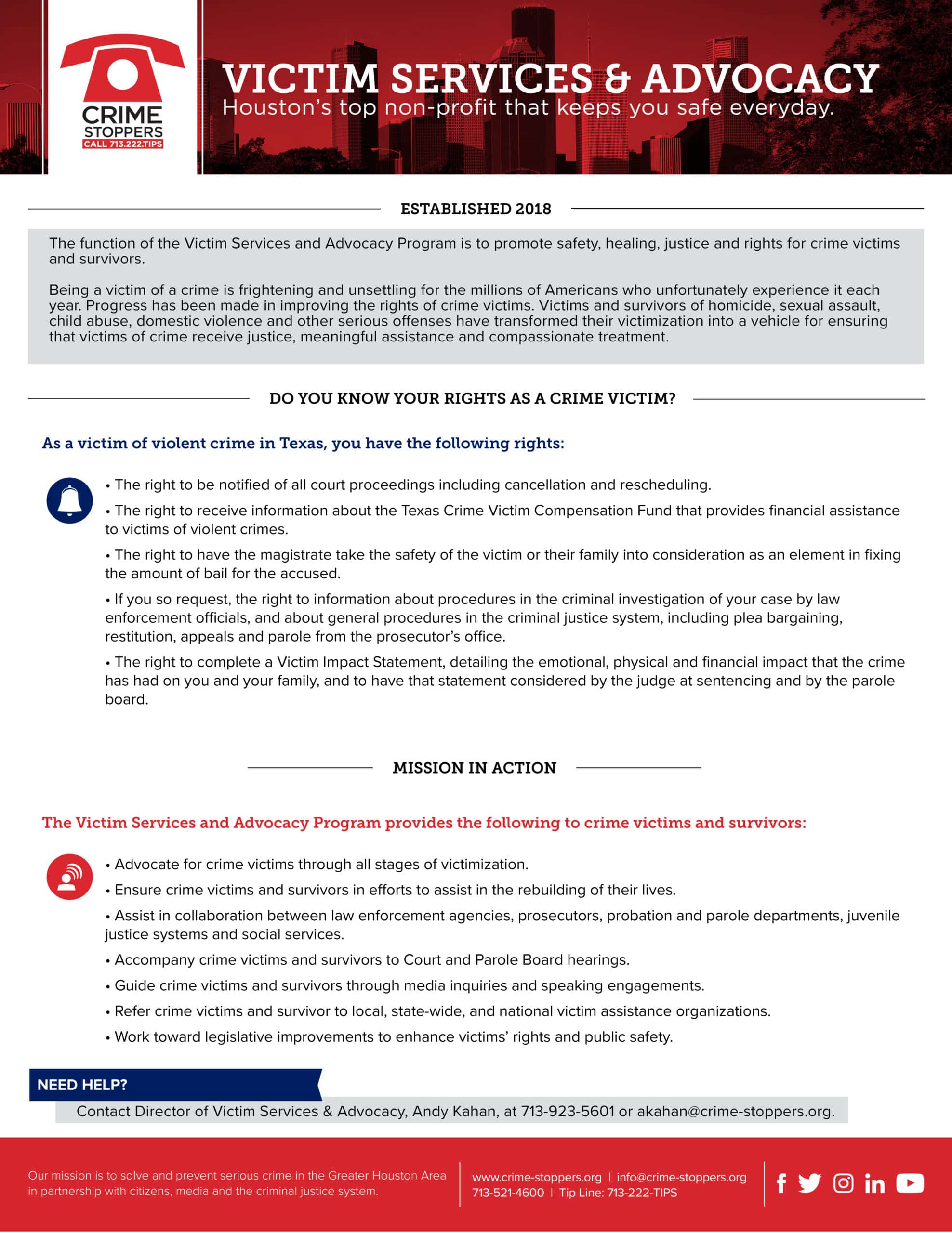 Victim Services and Advocacy Program - Crime Stoppers of Houston