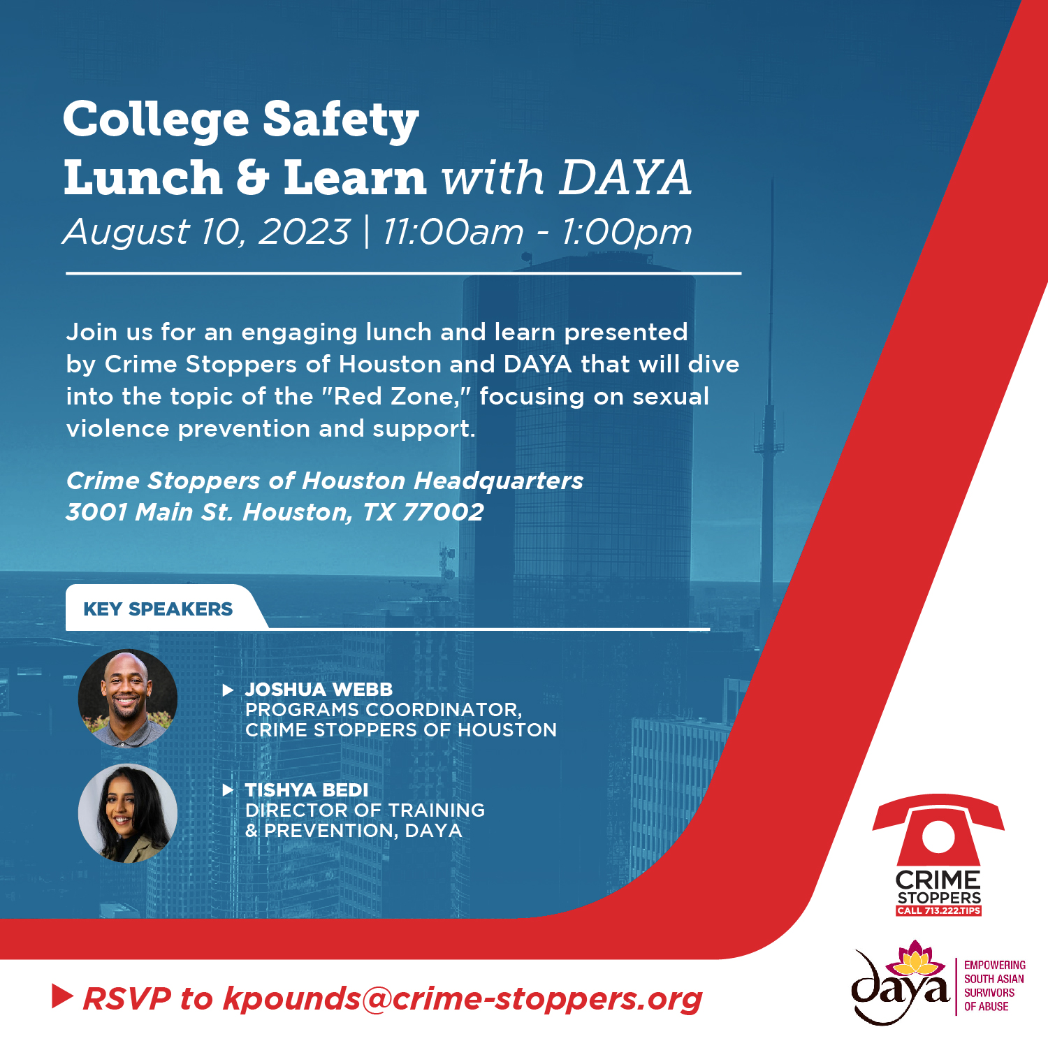 College Safety Lunch & Learn With DAYA | Crime Stoppers Of Houston