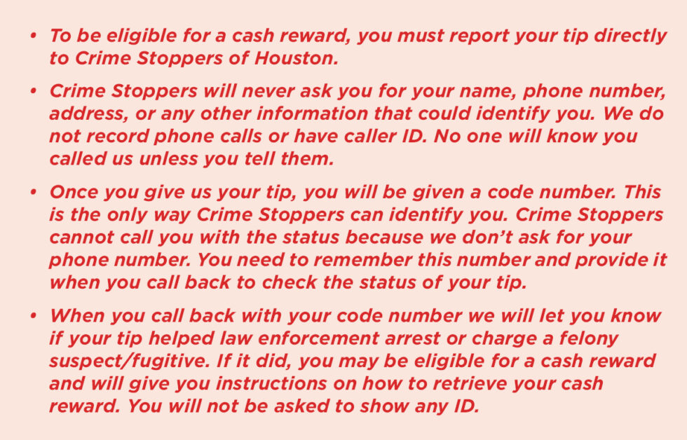 Tip Line Program | Crime Stoppers Of Houston