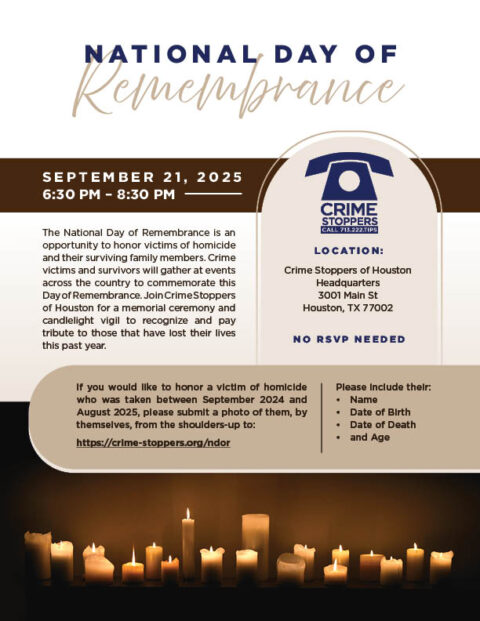 National Day Of Remembrance | Crime Stoppers Of Houston